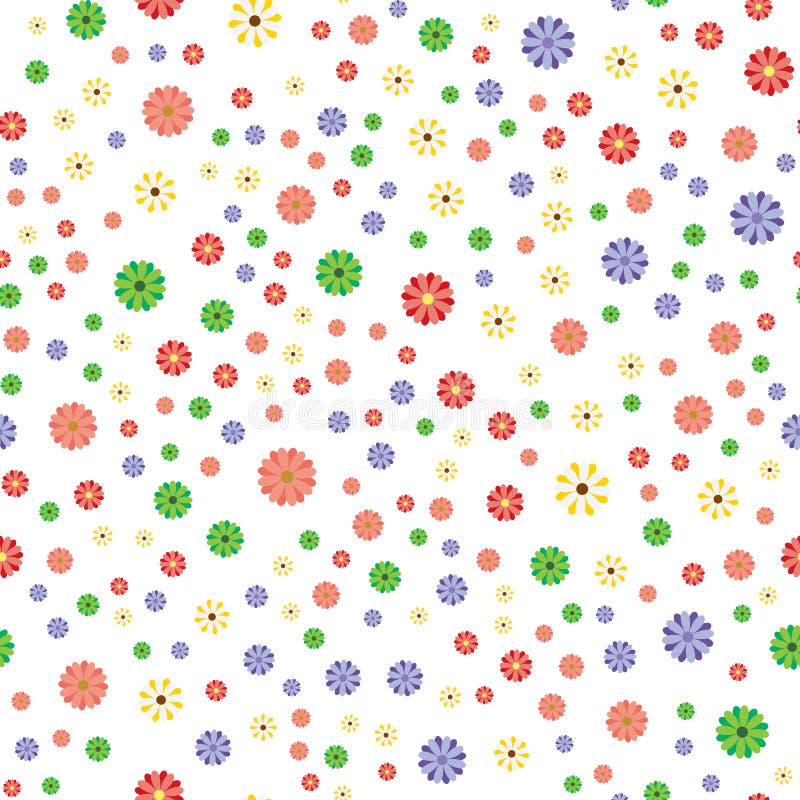Background Scene with Flowers Vector Illustration. Seamless Pattern ...