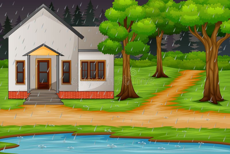Cartoon Scene Weather Rainy Stock Illustrations – 2,168 Cartoon Scene ...