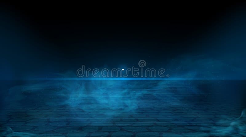 Background Scene. Night View of the Luminous Horizon and a Lonely Star ...