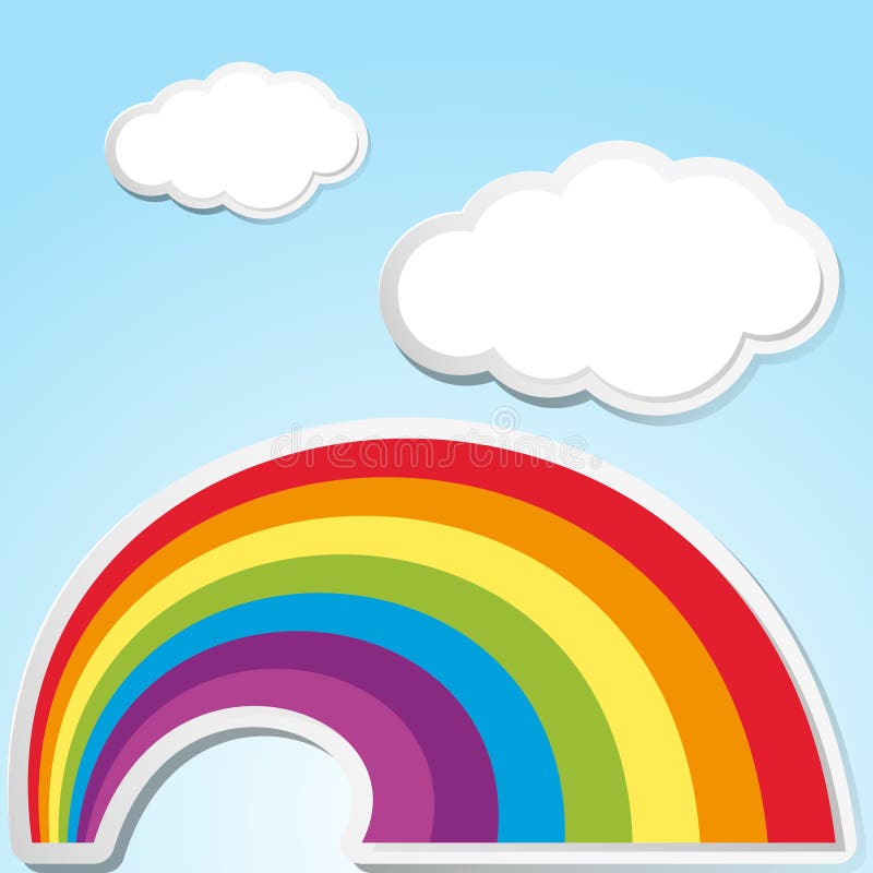Background Scene with Rainbow in the Sky Stock Vector - Illustration of ...