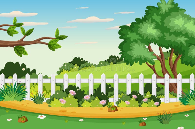 Background Scene with Trees in the Park Stock Vector - Illustration of ...