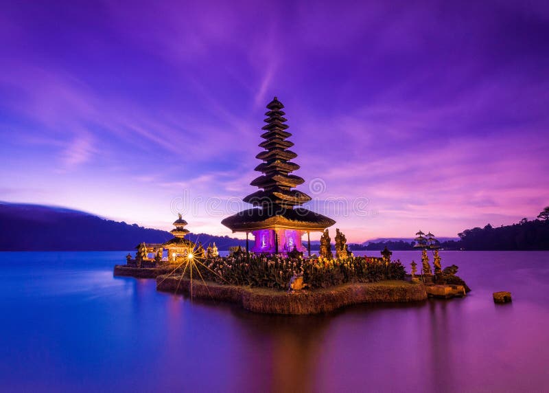 Background Scenery Bali Blue Purple Sky Stock Photo - Image of purple ...
