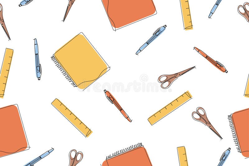 Background with School Supplies. Seamless Pattern Back To School. Vector. Vector Illustration ...