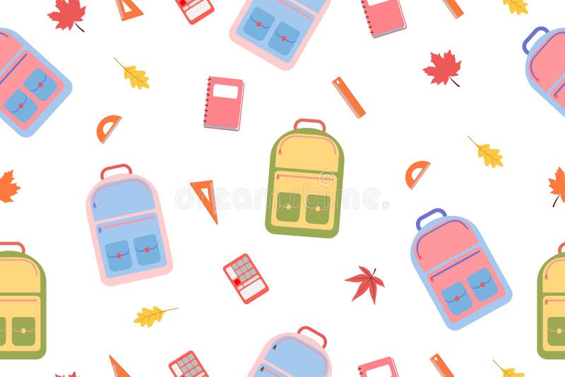 Background with School Supplies. Seamless Pattern Back To School ...