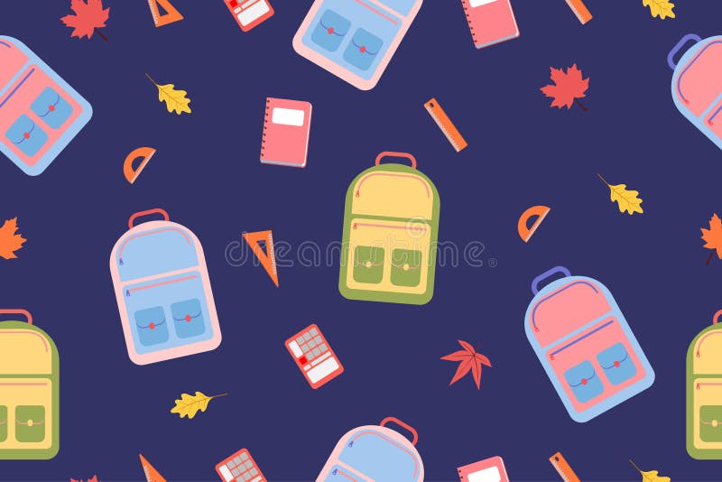 Background with School Supplies. Seamless Pattern Back To School ...