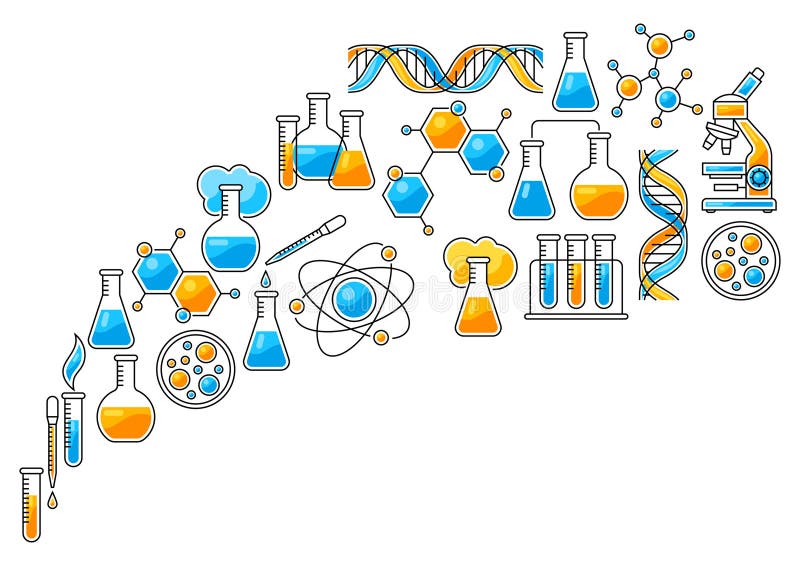 Background with Science Items. Medical Concept Image Stock Vector ...