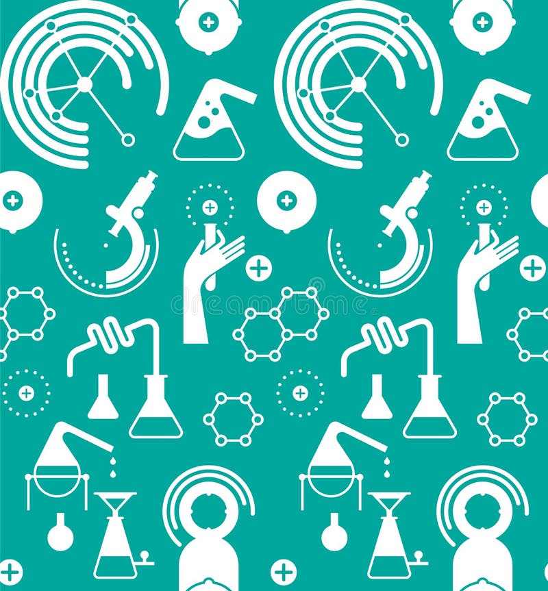 Background with Science Symbols. Stock Vector - Illustration of ...