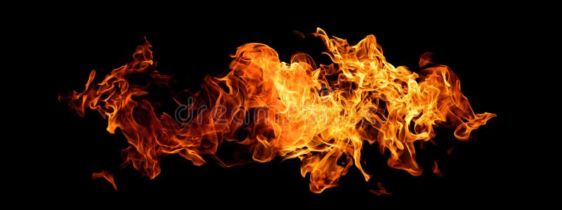 Background of Scorching Fire Flames Burning in the Dark Stock Image ...