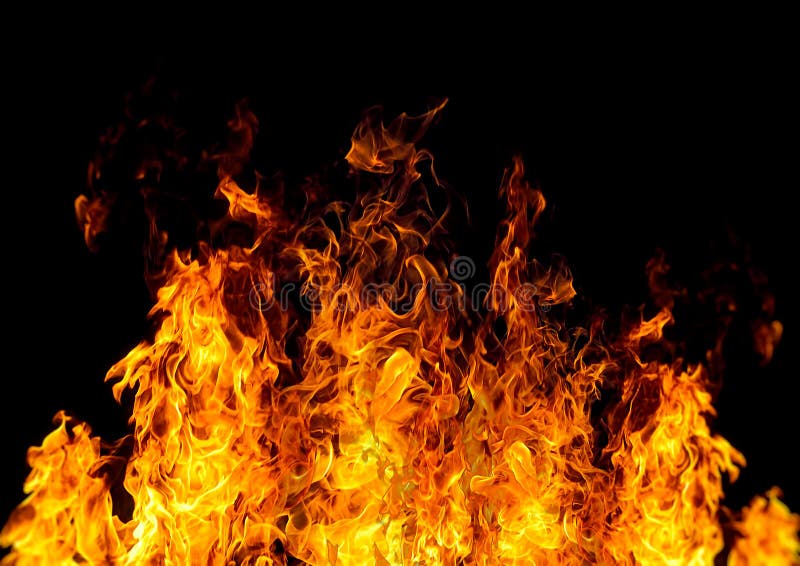 Background of Scorching Fire Flames Burning in the Dark Stock Photo ...