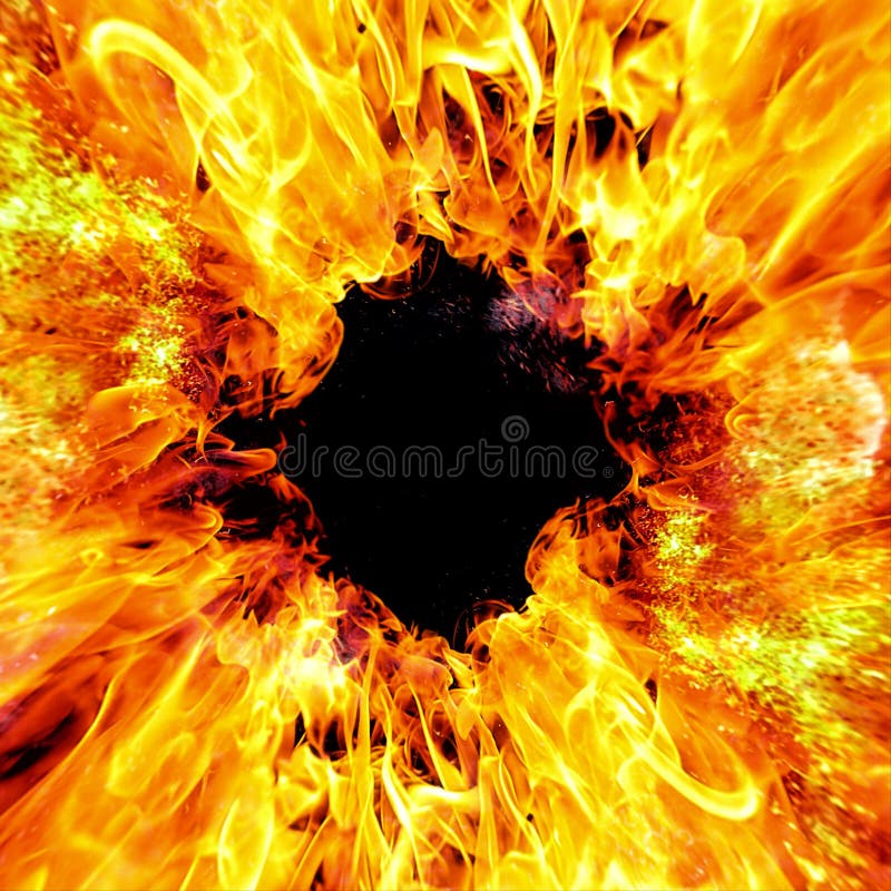 Background of Scorching Fire Flames Burning in the Dark Stock ...