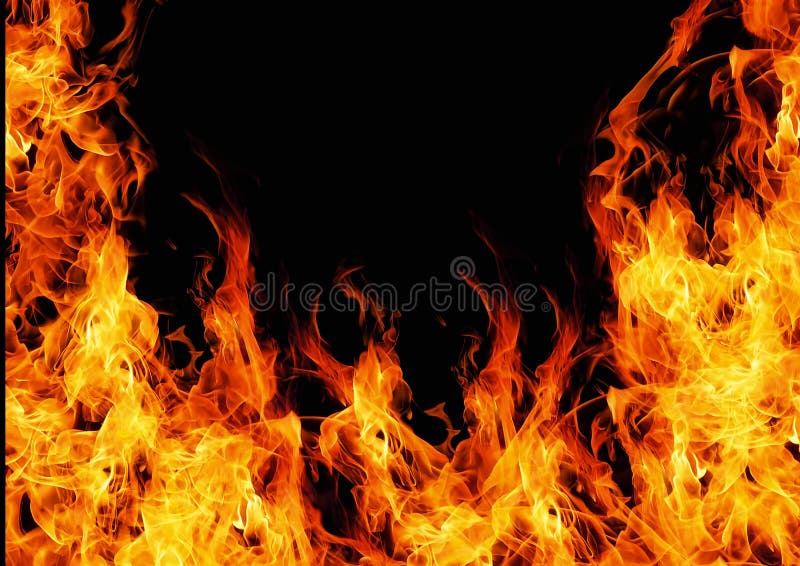 Background of Scorching Fire Flames Burning in the Dark Stock ...