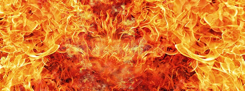 Background of Scorching Fire Flames Burning in the Dark Stock Photo ...