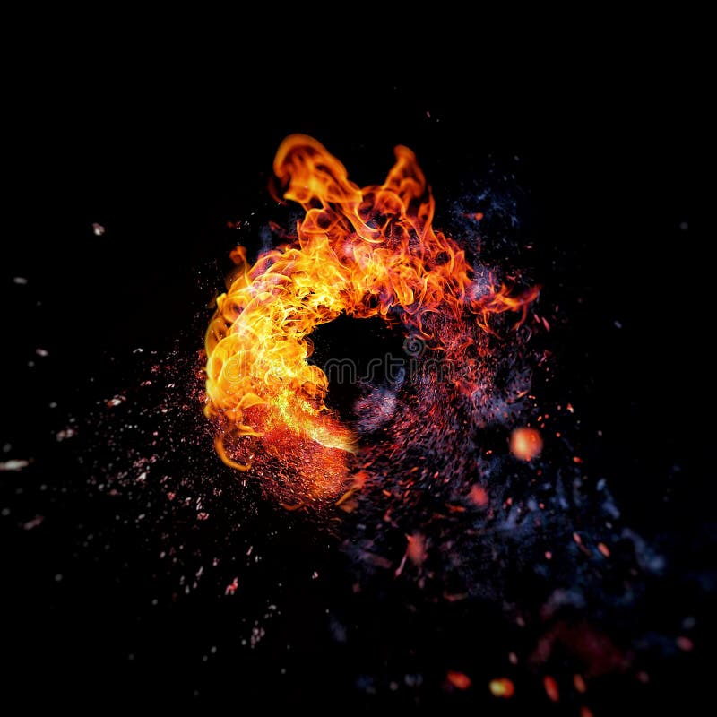 Background of Scorching Fire Flames Burning in the Dark Stock ...