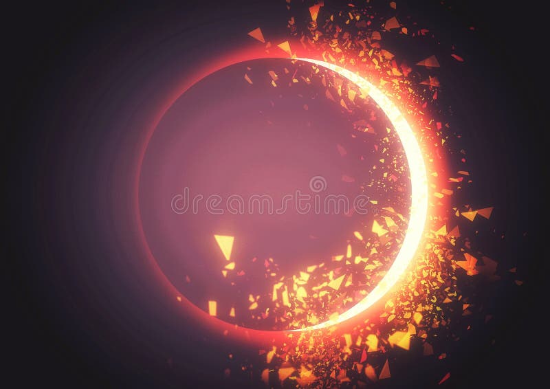 3d Illustration of a Burning Fireball Burning in the Dark Stock ...