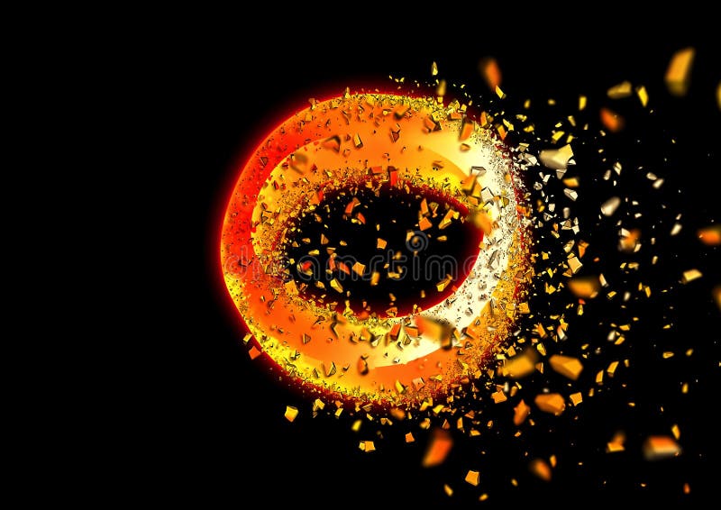 3d Illustration of a Ring of Burning Flames Burning in the Dark Stock ...