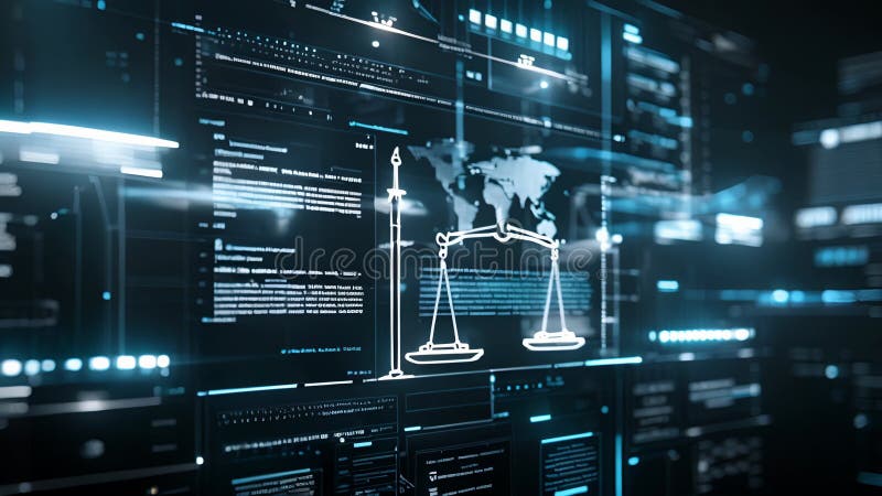 In the Background Screens Display Various Legal Documents and Court ...