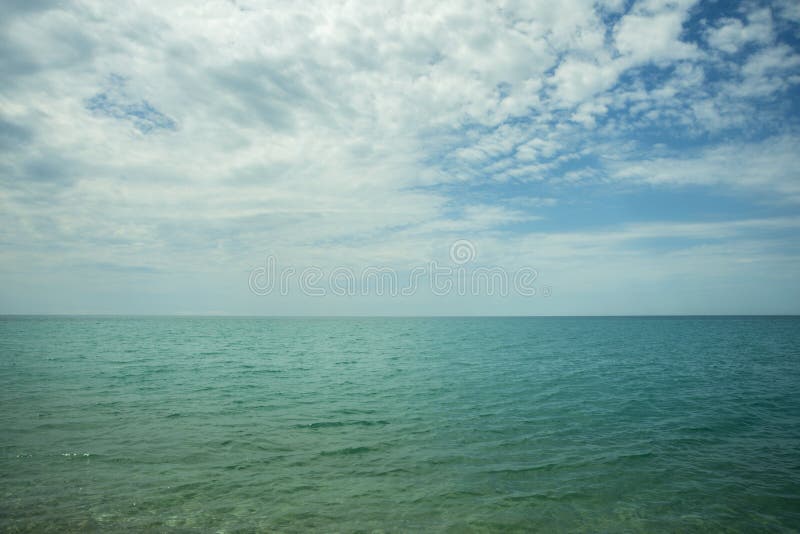 Background Sea Ocean Going into the Distance with Clouds. Stock Photo ...