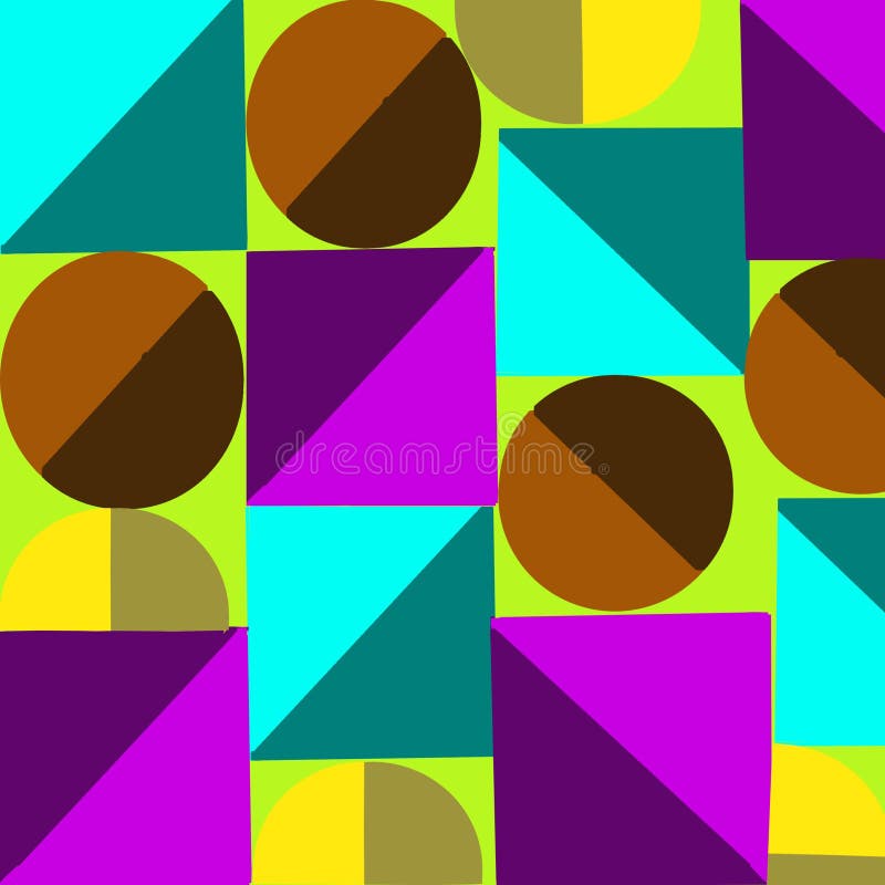 Background Seamless Geometry Pattern with Square and Oval Stock ...