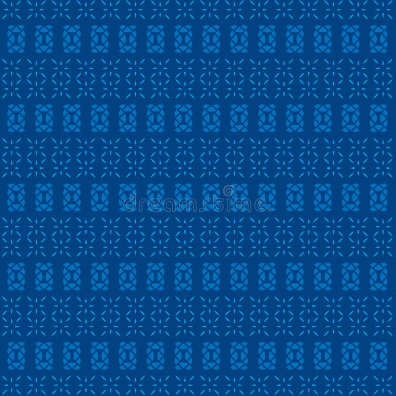 Background Seamless Pattern Blue Batik Wallpaper Texture Stock Vector ...