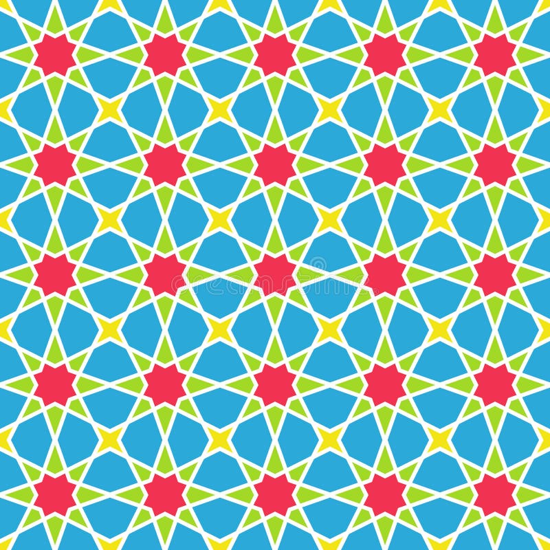 Background with Seamless Pattern in Colorful Islamic Style Stock Vector ...