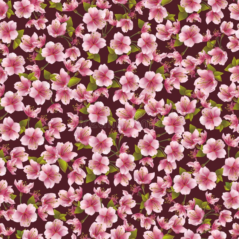 Background Seamless Pattern with Sakura Blossom Stock Vector ...