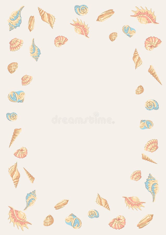 Background with Seashells. Tropical Underwater Mollusk Shells ...