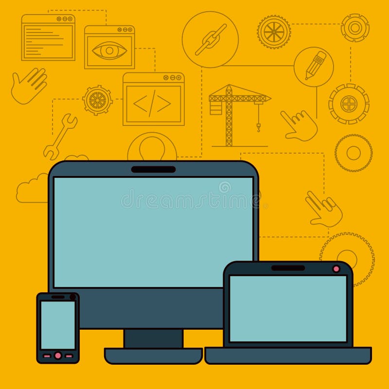 Background with Set of Elements Building or Architecture and Tech ...