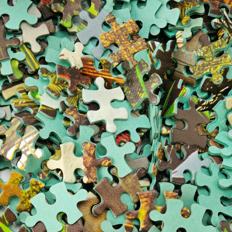 Set of Jigsaw Puzzle Color Background. Stock Image - Image of cardboard ...