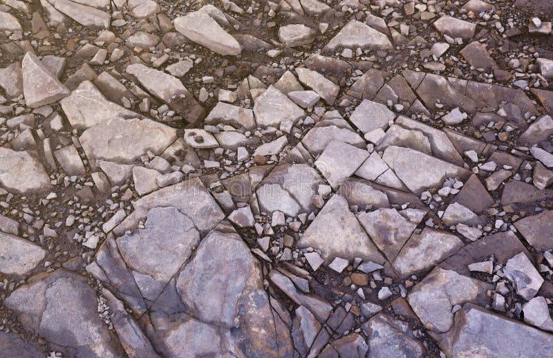 Background of Shattered Stony Stones Surface in Mountain Area. Texture ...