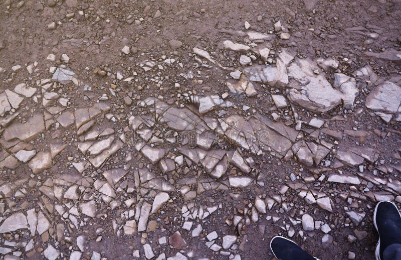 Background of Shattered Stony Stones Surface in Mountain Area. Texture ...