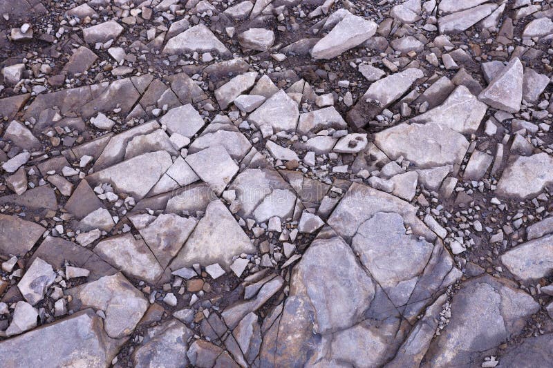 Background of Shattered Stony Stones Surface in Mountain Area. Texture ...