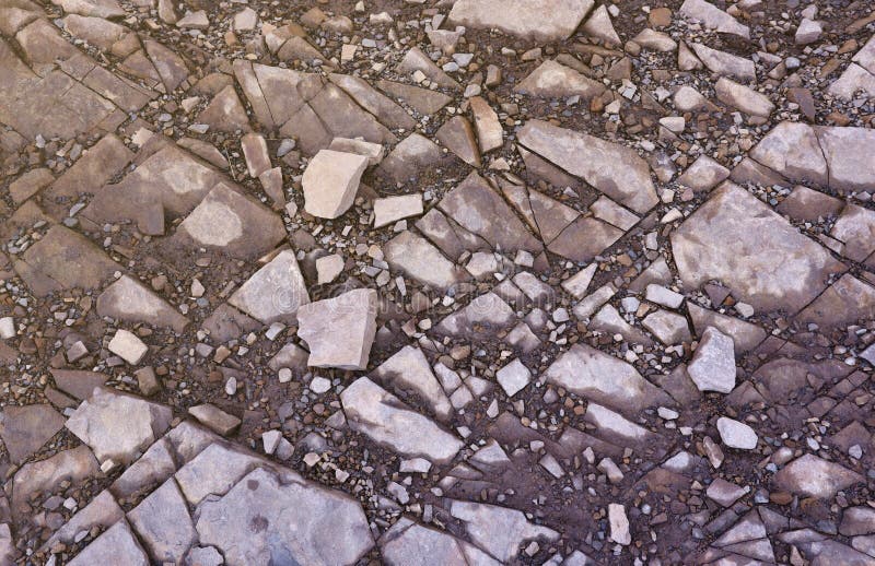 Background of Shattered Stony Stones Surface in Mountain Area. Texture ...