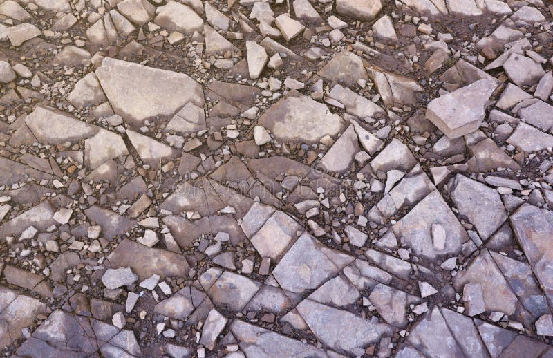 Background of Shattered Stony Stones Surface in Mountain Area. Texture ...