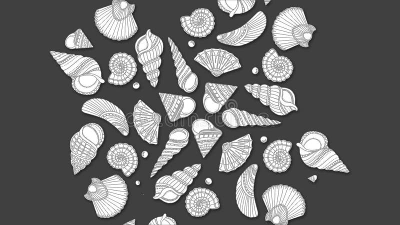 Background of Shells, Monochrome. Shells Looping, Monochrome Stock ...