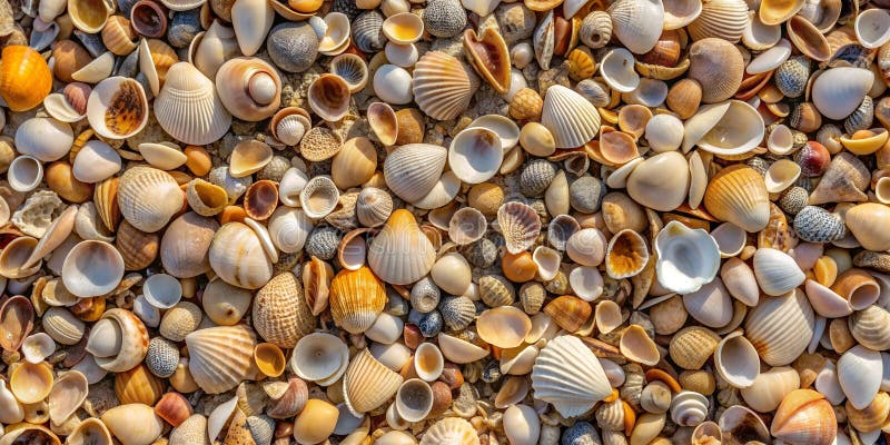 A Background of Shells on a Seashell Beach a Large Number of Small ...