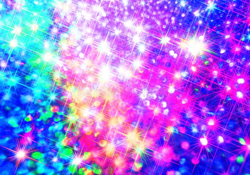 The Background of Shining Colorful Stars on Blue. Stock Illustration ...