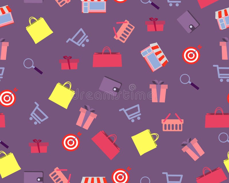 Sale Background with Shopping Bags Pattern Stock Vector - Illustration ...