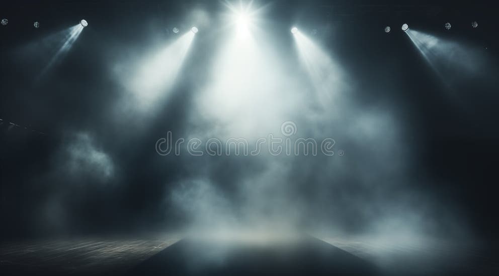 Background in Show. in a Captivating Show Setting, a Spotlight Pierces ...