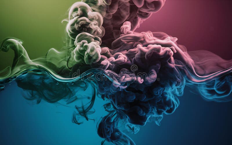 Generative-Ai, Abstract Smoke or Ink in Water Background Swirling ...
