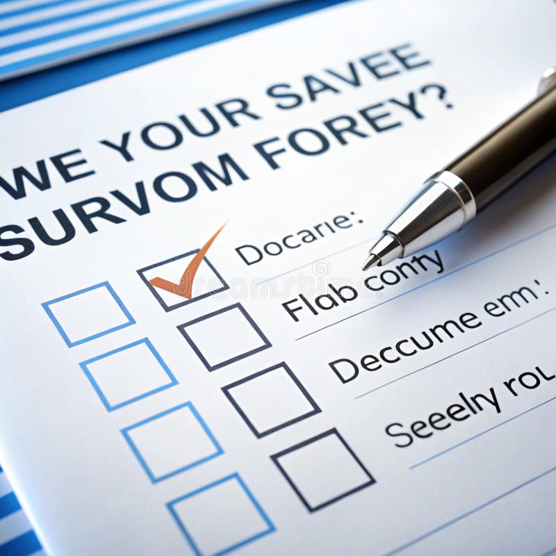 Survey Form, Check Marks on Checklist, Filling Online Form and ...