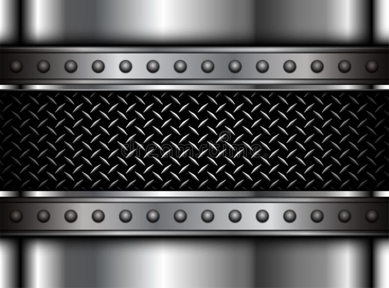 Background Silver Metallic, 3d Chrome Vector Design with Diamond Plate ...