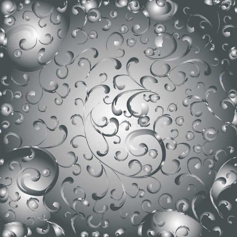 Background Silvery Patterns. Gray Background with Silver Lace Patterns ...