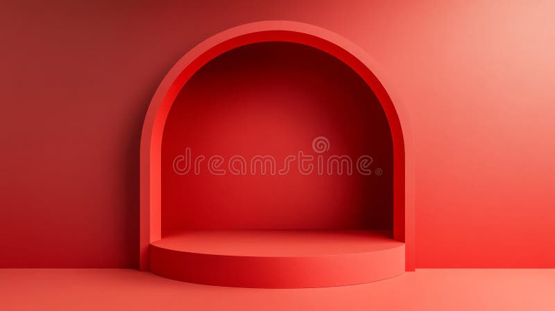 The Background is a Simple Red Hue with Wavy Lines and an Abstract ...