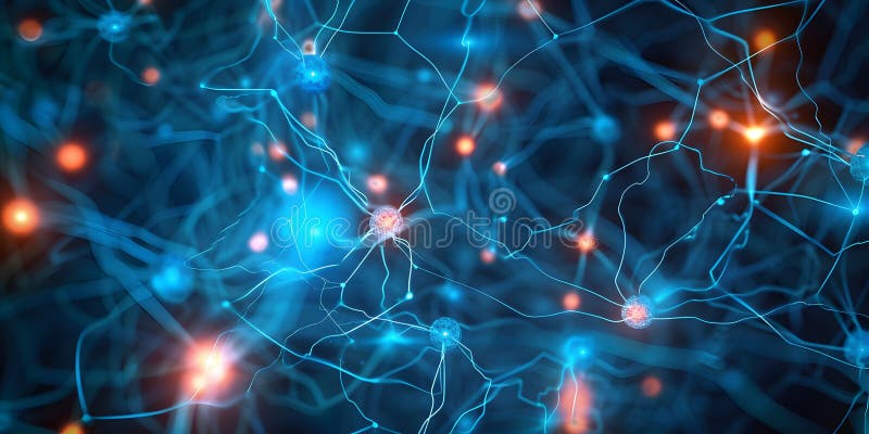 Background Simulating Neural Connections of Brain,turquoise-orange ...