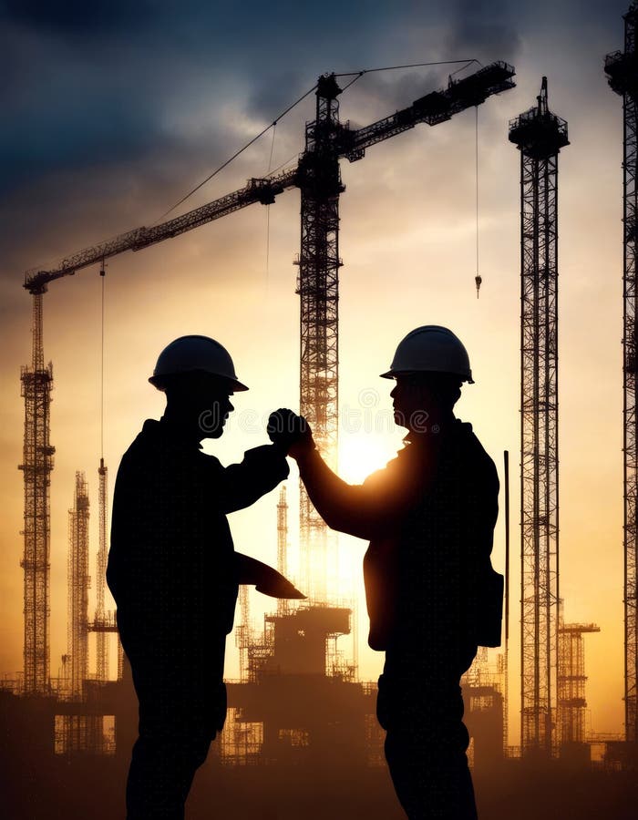 Background Site Fair Images Multiple Industry Engineer Silhouette Construction Light Team Create ...