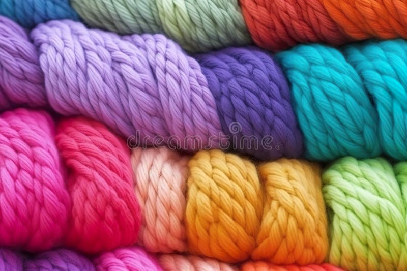 Background Of Skeins Of Colored Yarn Seen From Above Many Skein Yarns In Colorful Rainbow