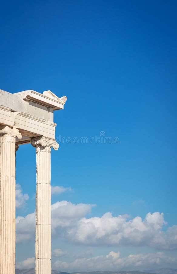 Background with Sky and Ionic Column in Vertical Format Stock Photo ...