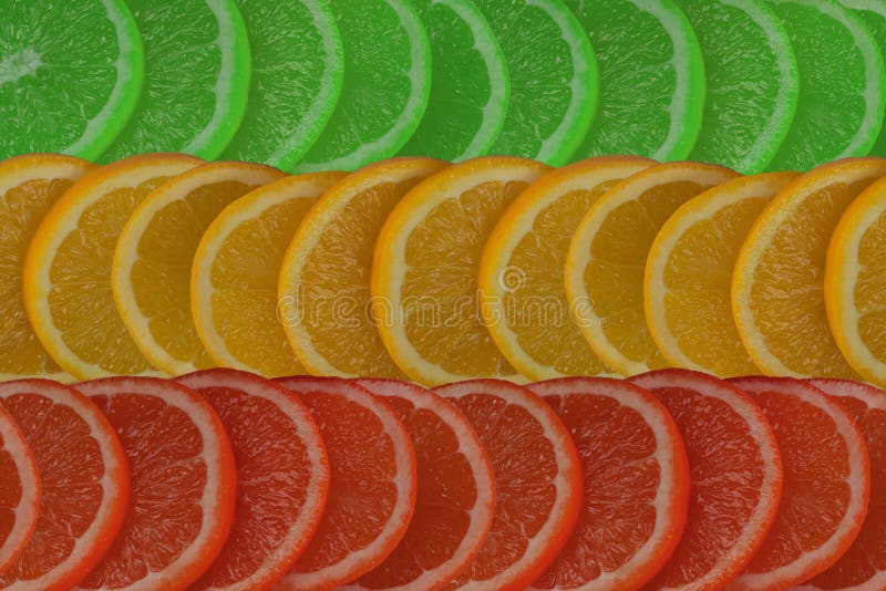 Background of Sliced Citruses of Different Colors Stock Illustration ...