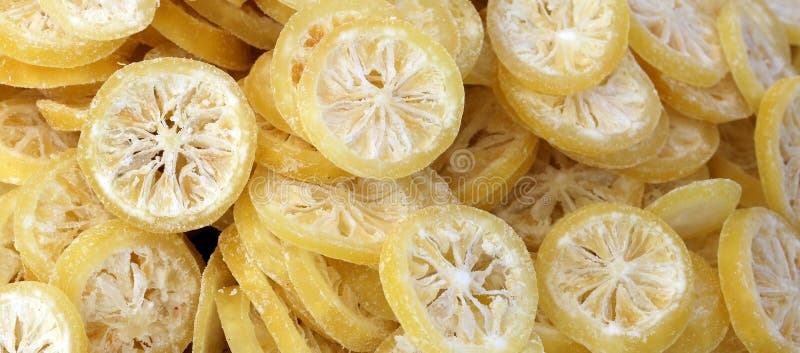 Background of Slices of Dried Lemons Stock Image - Image of circle ...