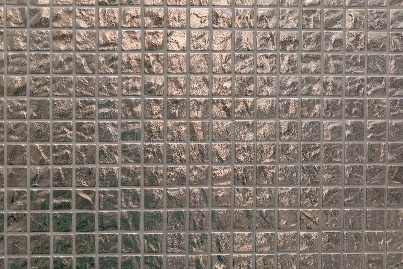 Background from the Small Gold Square Tiles of a Gold Shade Having an ...